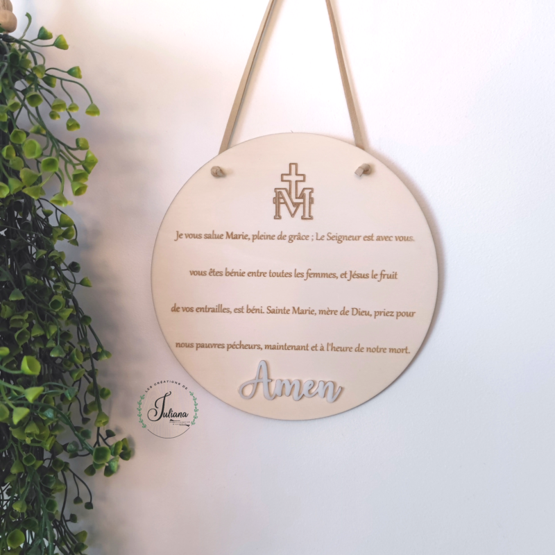 Médaillon prière « Ave Maria » - Les créations de Juliana